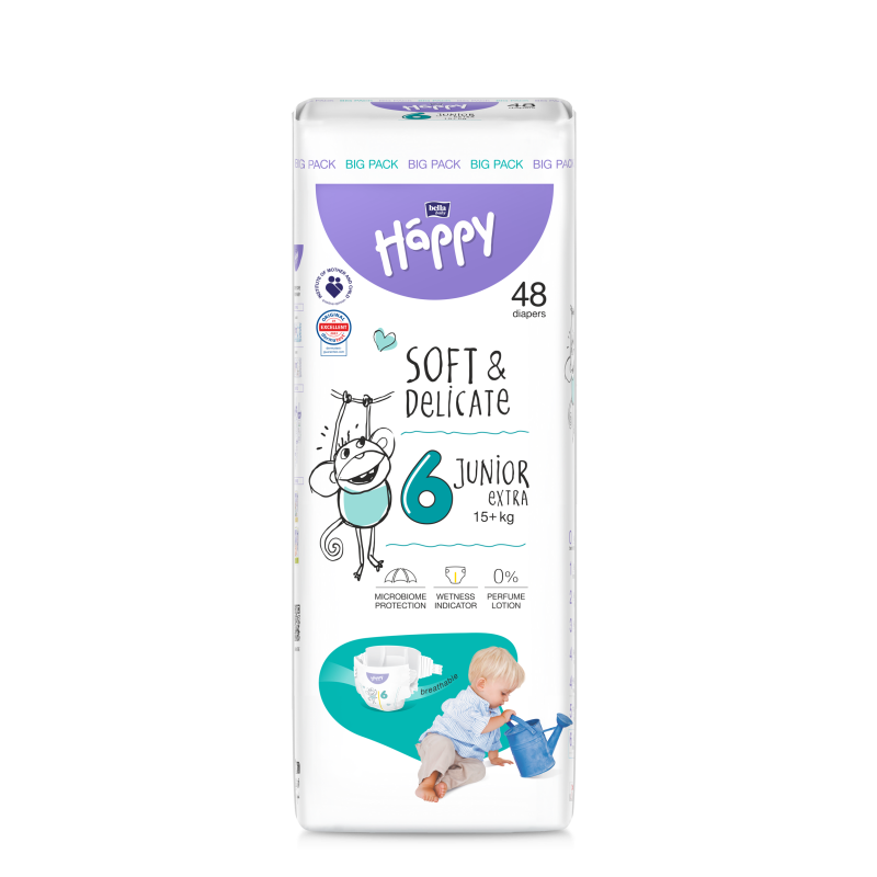 Happy - Junior extra (16 kg) T6 - 48 couches